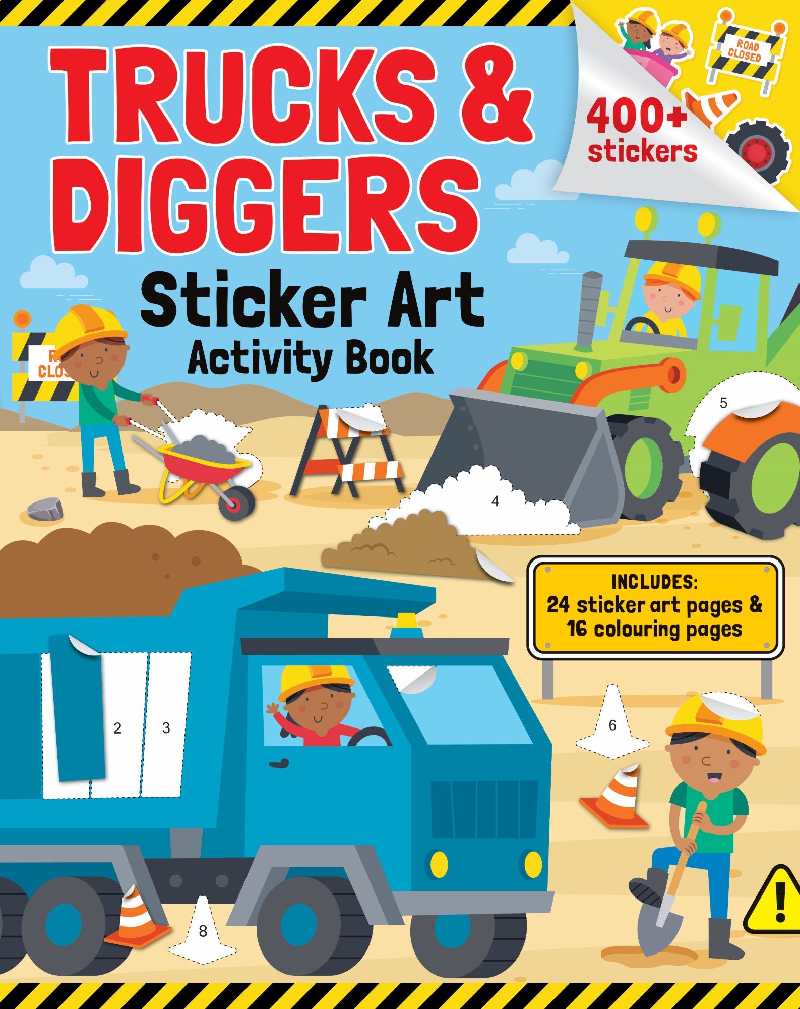 Sticker Art and Colouring Book: Trucks & Diggers – Wondersaurus