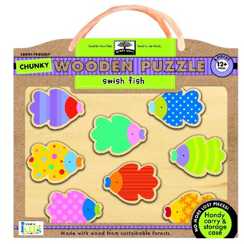 Green Start Chunky Wooden Puzzles: Swish Fish – Wondersaurus