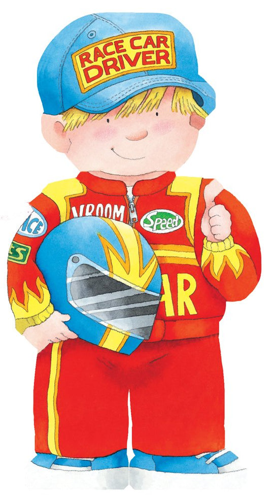 Mini People Shape Books: Race Car Driver – WONDERSAURUS